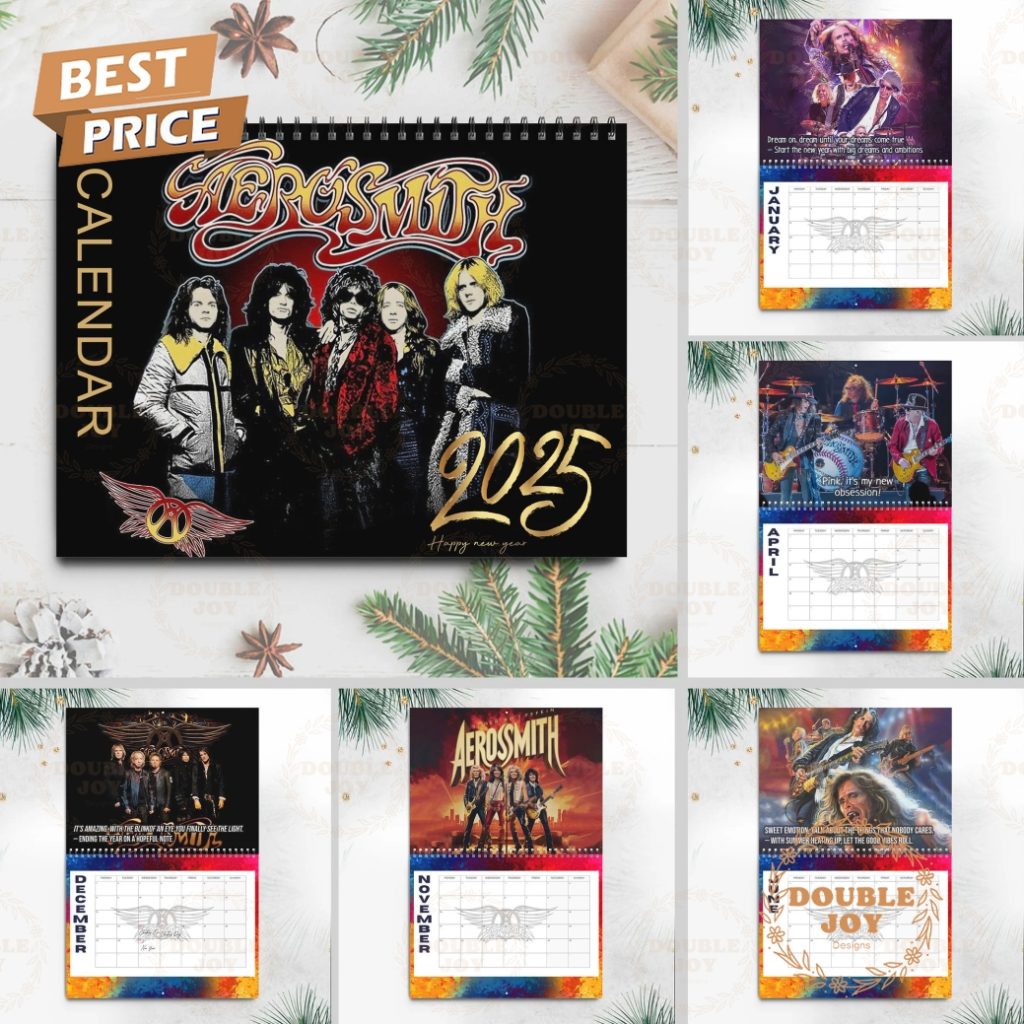 Aerosmith Rock Band 2025 Wall Calendar - Doublejoydesigns