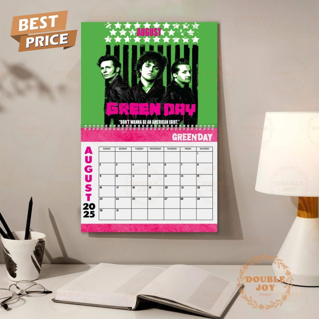 Green Day 2025 Wall Calendar - Doublejoydesigns