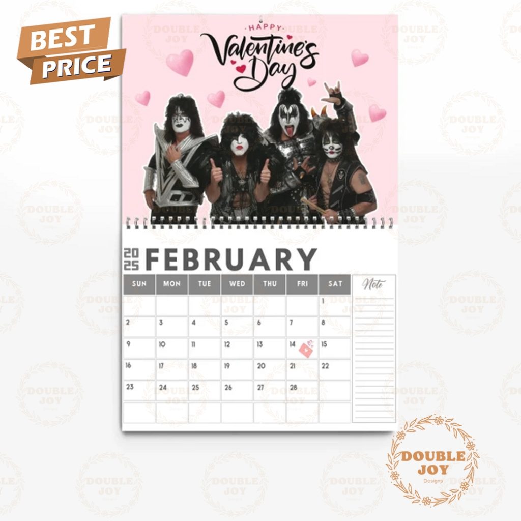 Kiss Rock Band 2025 Wall Calendar - Doublejoydesigns