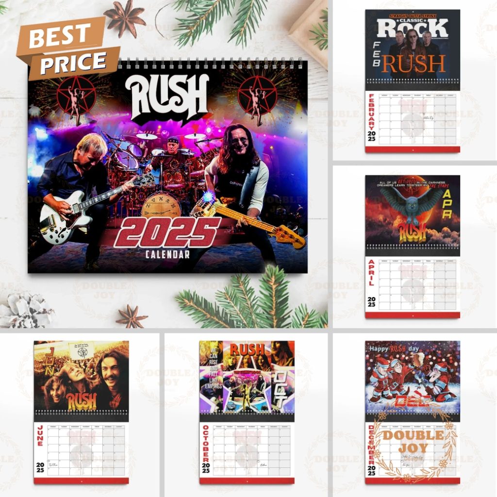 Rush Rock Band 2025 Wall Calendar - Doublejoydesigns