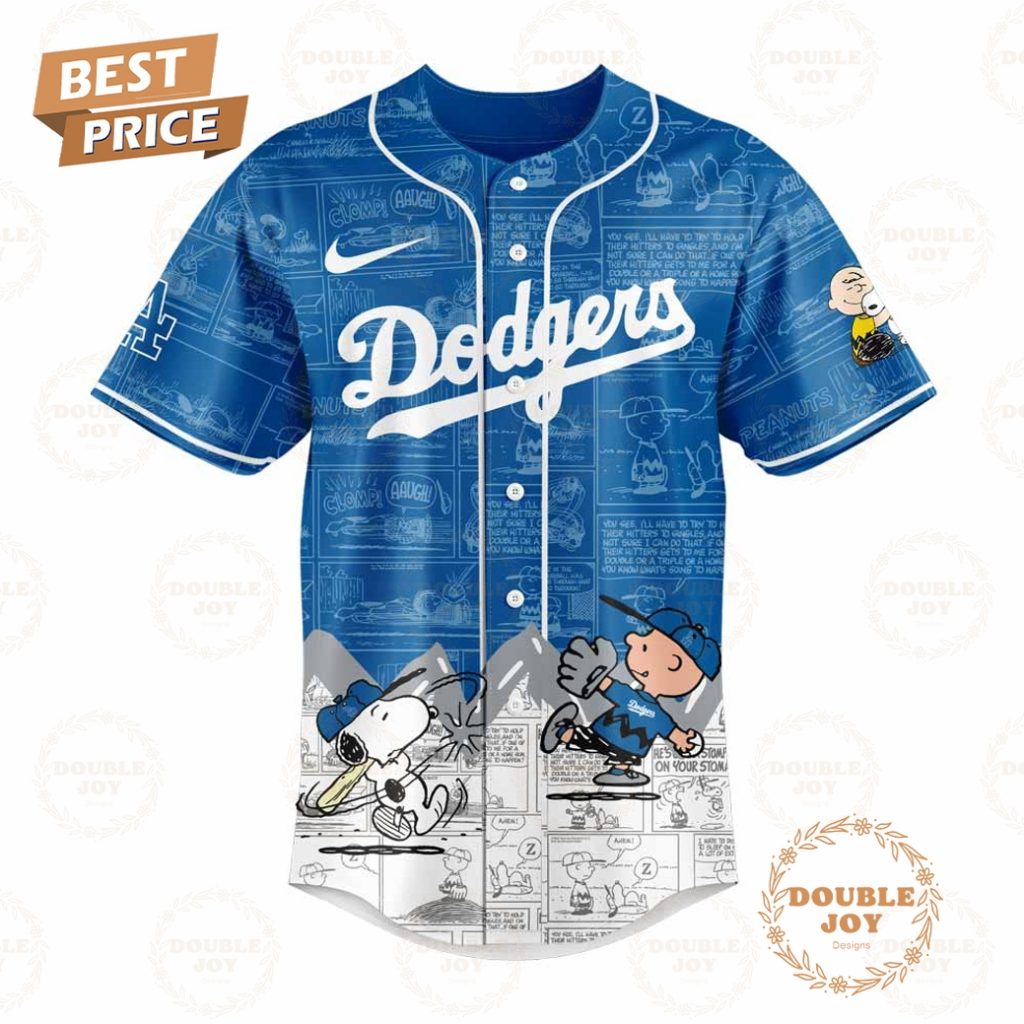 Los Angeles Dodgers MLB Peanuts Night 75th Anniversary Baseball Jersey ...